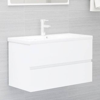 vidaXL Cabine de bain de 80 cm avec design élégant de lavabo intégré diverses couleurs Couleur : BLANCHE