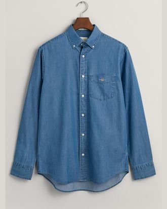 GANT Jeanshemd mit Button-Down-Kragen, Regular Fit in