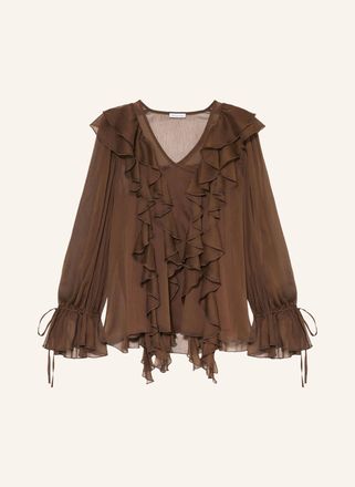 Mrs & Hugs Mrs & Hugs Blusenshirt Mit Volants braun