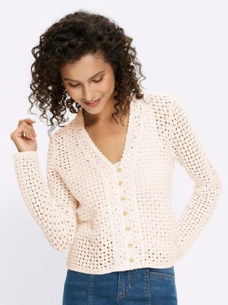 Heine Strickjacke Cardigan Langarm Ajour, Struktur