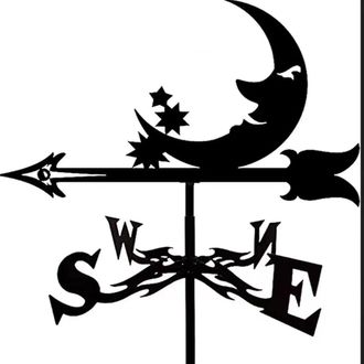 Generic Wetterfahne Aus Schwarzem Metall, Windrichtungsanzeiger f&uuml;R Schuppen, Garten, Terrasse, Dekoration, Windrichtungsanzeiger f&uuml;R Den Au&szlig;Enbereich(A9)