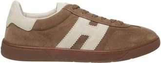 Hogan Low-Top Sneaker - Suede Sneakers With Contrasting Logo Detail - Gr. 9_5 - in Braun - f&uuml;r Damen