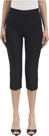 Elisabetta Franchi Femme, Pantalons, Noir, Taille: 40 FR Pantaloni Capri Inserti in Raso