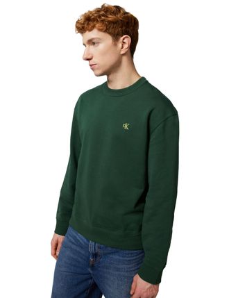 Calvin Klein Herren Ls Eu 350terry Monogram Cn Swtsh Lv04rc296g Sweatshirts, Green(Sycamore), M