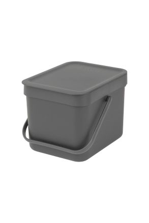 Brabantia Abfalleimer Sort & GO, Grau, Kunststoff, 6 L, 20x24.9x18.1 cm, K&uuml;chen, K&uuml;chenausstattung, M&uuml;lleimer