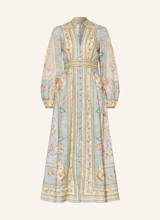 Zimmermann Leinenkleid Roselight Plunge blau
