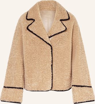 Mrs & Hugs Mrs & Hugs Teddyfell-Jacke beige