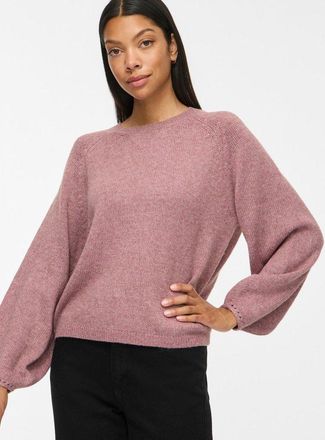 Vila Strickpullover VISAPNA O-NECK L/S KNIT TOP/PB/1 mit Rundhalsausschnitt, aus Strick, Regular Fit
