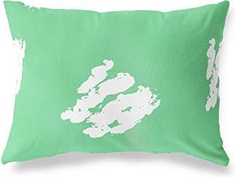 Bonamaison Le Jardin du Lin Kissenbezug Zierkissenbezug Petrol Grün-Weiß Kissenbezug, Für Bett, Auto, Sofa, Haus, Wohnzimmer, Schlafzimmer, Dekoration, 45x60 Cm 