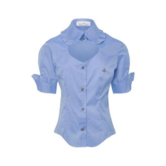 Vivienne Westwood Femme, Blouses et Chemises, Bleu, Taille: 36 FR Toulouse Frill Shirt