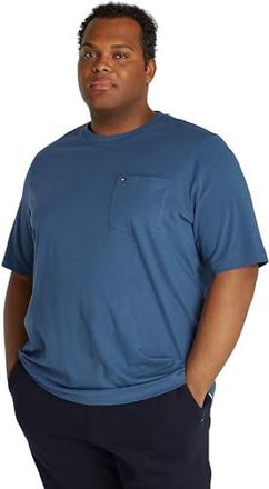 Tommy Hilfiger T-Shirt Manches Courtes Homme Breast Pocket Col Ras-du-Cou, Bleu (Aegean Sea), XXL