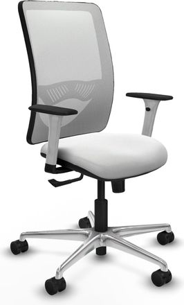 Piqueras y Crespo B&uuml;rostuhl, wei&szlig;, Rollen Zulema mit wei&szlig;en und schwarzen Armlehnen, h&ouml;henverstellbare Lendenwirbelst&uuml;tze, ausgestattet mit Sincro 3 Positionen und Schn