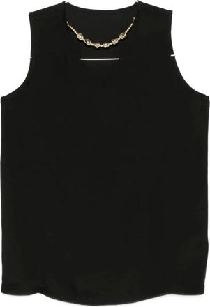 Fabiana Filippi Femme, Tops, Noir, Taille: 36 FR Top en satin &agrave; col en V