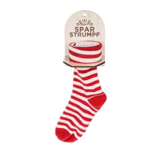 Out of the Blue Sparstrumpf mit Holzhalterung Spardose Taschengeld Urlaubsgeld Geldgeschenk