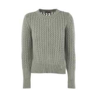 Herno Femme, Pulls, Vert, Taille: 38 FR Maille en fil dalpaga et de laine