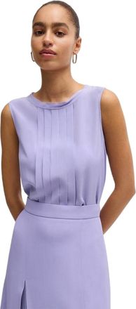 HUGO BOSS Bluse f&uuml;r Damen, Schmuckkragen, Regul&auml;r, &Auml;rmellos (Amethyst-Lila)