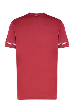 Thom Browne Mens Crew Neck T-Shirt Red Cotton T-Shirts And Polos