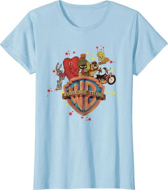 Looney Tunes WB 100: Looney Tunes WB Shield Full Color Logo Bugs Bunny T-Shirt