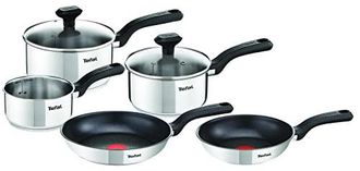 T-fal Comfort Max Casseroles 14/16/18 cm + couvercles 16/18 cm, Po&ecirc;les 20/24 cm, Induction, Rev&ecirc;tement antiadh&eacute;sif sur (po&ecirc;les), Inox haute qualit&eacute;, Garanti