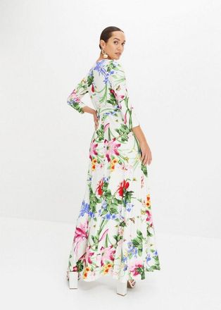 Bonprix Maxikleid mit 3/4-&Auml;rmeln, taillierte Passform, aus Polyester und Elasthan
