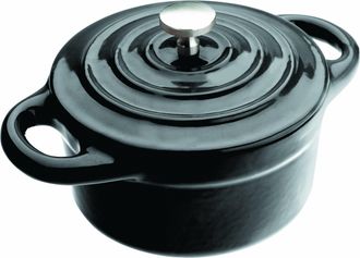 Ibili Ibili Mini-Kasserolle rund, Gusseisen, schwarz, 10 cm