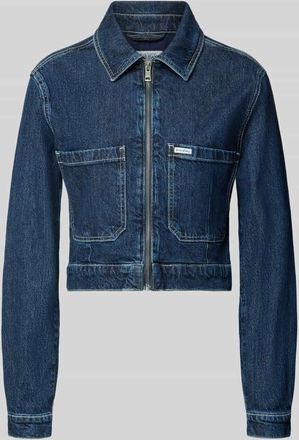 Guess Cropped Jeansjacke mit Rei&szlig;verschluss