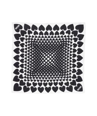 Moschino T&uuml;cher & Schals - Silk Scarf With Heart Print - Gr. unisize - in Schwarz - f&uuml;r Damen