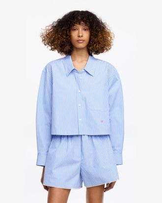 Arket Und Laila Gohar Cropped-Hemd -Blau