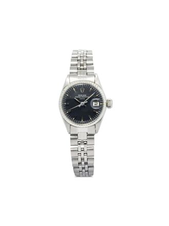 Rolex montre Oyster Perpetual Date 25 mm pre-owned - Noir
