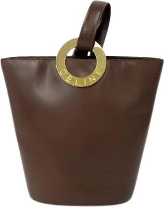 Celine Pre-owned Circle Logo Leather Shoulder Bag - - Pre-owned - Damen - Braun - ONE SIZE