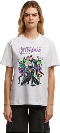 Merchcode Merchcode Womens MC1271-Catwomen Feline Fatale Tee T-Shirt, White, X-Large