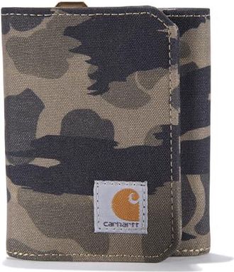 Carhartt Work in Progress Trois Volets, Portefeuilles durables pour Homme, Disponible en Cuir et Toile, Canard en Nylon (Camouflage), Taille Unique