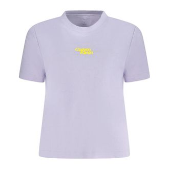 Calvin Klein Femme, Tops, Violet, Taille: 44 FR Flock Logo T-Shirt