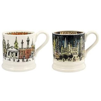 Emma Bridgewater Tassen Set, 2 St&uuml;ck, gro&szlig;e Tasse 1/2 Pint, Steingut Keramik Kaffeetasse - Steingut Tasse, Cappuccino, Latte, Kaffee - Sch&ouml;ne Tassen, Geburtstagsgesche