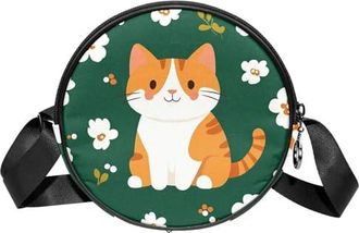 Generic Sac &agrave; bandouli&egrave;re circulaire pour femme, petit sac &agrave; bandouli&egrave;re avec fermeture &eacute;clair, bretelles r&eacute;glables, sac &agrave; main rond d&eacute;contract&eacute; pour femmes e