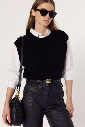 Gerard Darel Pull sans manche en cachemire - EULALIE - Noir