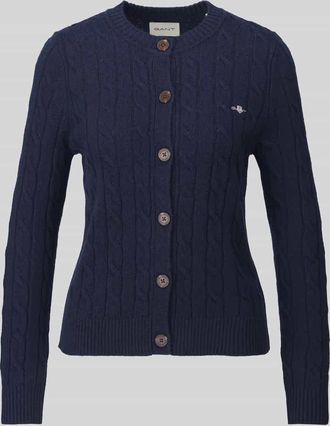 GANT Strickjacke aus Wolle mit Logo-Detail