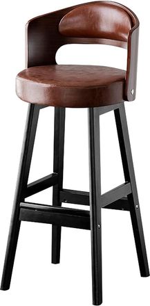 Generic Hoher Barhocker f&uuml;r die K&uuml;che, gepolstert mit PU-Leder, Holzbeine, Hohle R&uuml;ckenlehne, 136 kg belastbar, geeignet f&uuml;r K&uuml;cheninseln, Caf&eacute;s, Bartheken un