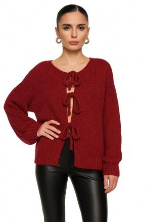 Worldclassca Cardigan WORLDCLASSCA Damen Cardigan Oversize Strickjacke mit Schleife Fashion Neue Kollektion - Stilvolle und gem&uuml;tliche Strickmode f&uuml;r Damen