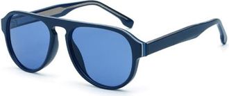 Generic Lunettes De Soleil &Agrave; Monture Ronde Vintage For Hommes Et Femmes, Lunettes De Soleil For Photos De Vacances En Plein Air(Blue)
