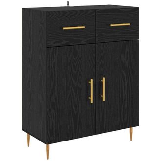 vidaXL Buffet Ch&ecirc;ne noir 69,5 x 34 x 90 cm Bois ding&eacute;nierie vidaXL