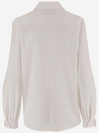 Valentino Womens Cotton Shirt With Bow Details White