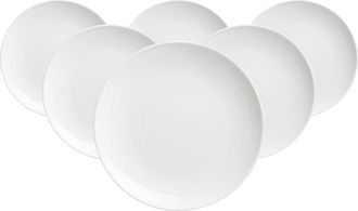 Ritzenhoff & Breker Suomi Dessertteller 6er Set, 20 cm, Frühstücksteller mit feinen & ausgeprägten Reliefierungen, Skandinavisches Design, Porzellan, Cremeweiß