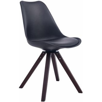 Clp Chaise de salle &agrave; manger Troyes Pivotante Pi&eacute;tement en Forme Carr&eacute;e Noir Noyer