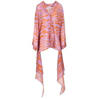 The Attico Femme, Robes, Multicolore, Taille: 38 FR Robe courte portefeuille imprim&eacute; z&egrave;bre