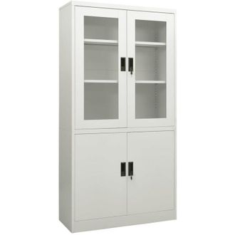 vidaXL B&uuml;roschrank Hellgrau 90x40x180 cm Stahl - Vidaxl