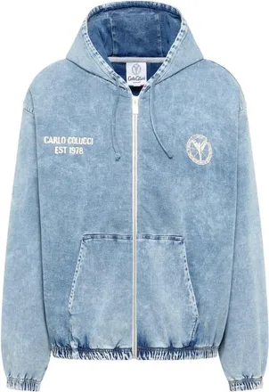 Carlo Colucci Homme, Sweatshirts et sweats &agrave; capuche, Bleu, Taille: M Veste &agrave; capuche