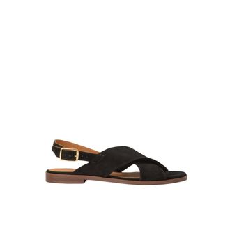 Maison Toufet Femme, Chaussures, Noir, Taille: 36 EU Sandales Plates Faites Main avec Brides Crois&eacute;es