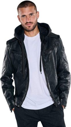 Emilio Adani Lederjacke emilio adani Herren Lederjacke, Schwarz