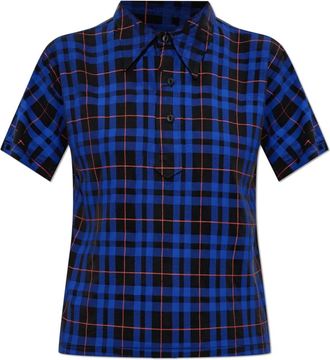 Maison Margiela Femme, Tops, Bleu, Taille: 40 FR T-shirt &agrave; carreaux